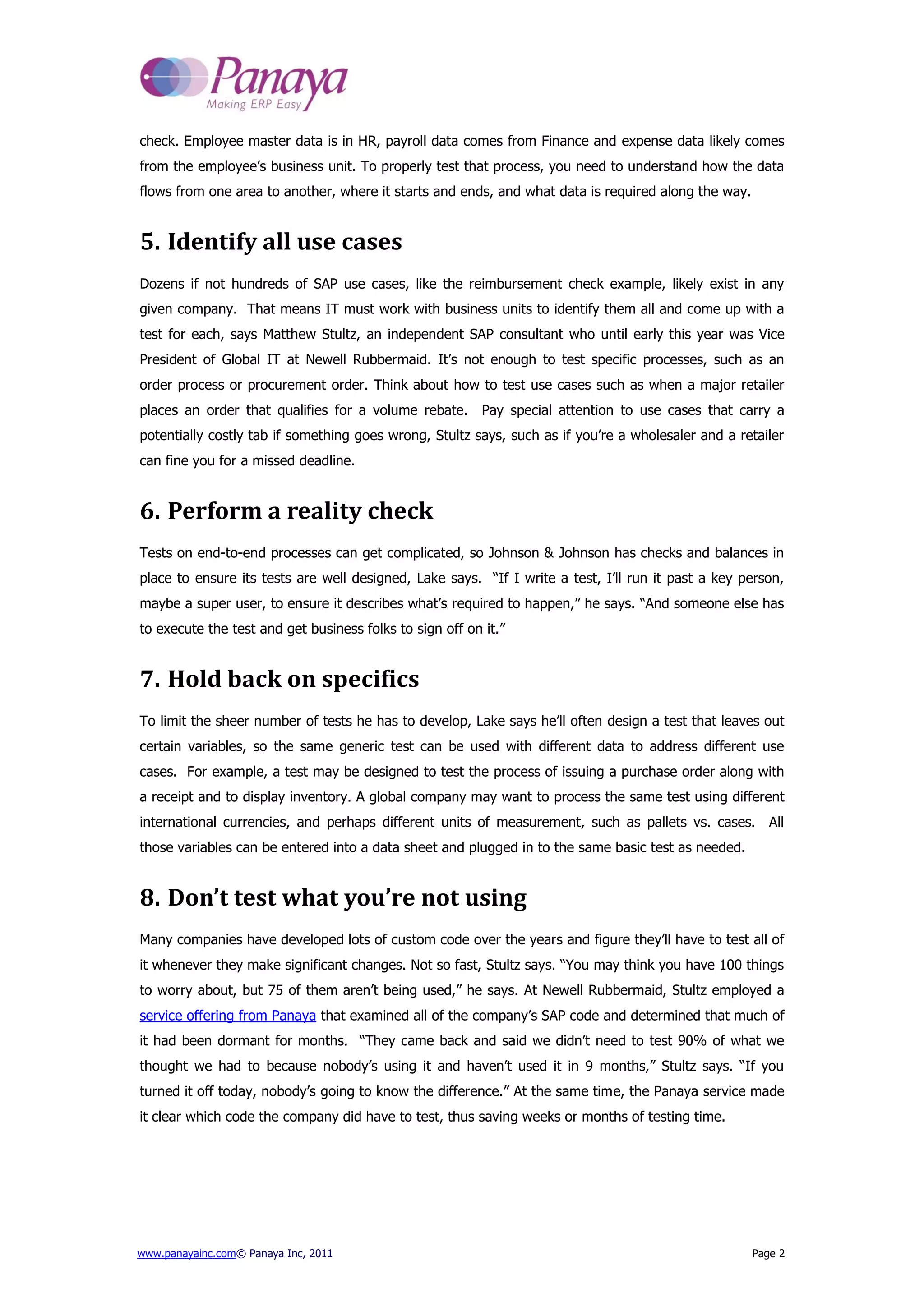 25 SAP Testing Secrets | PDF