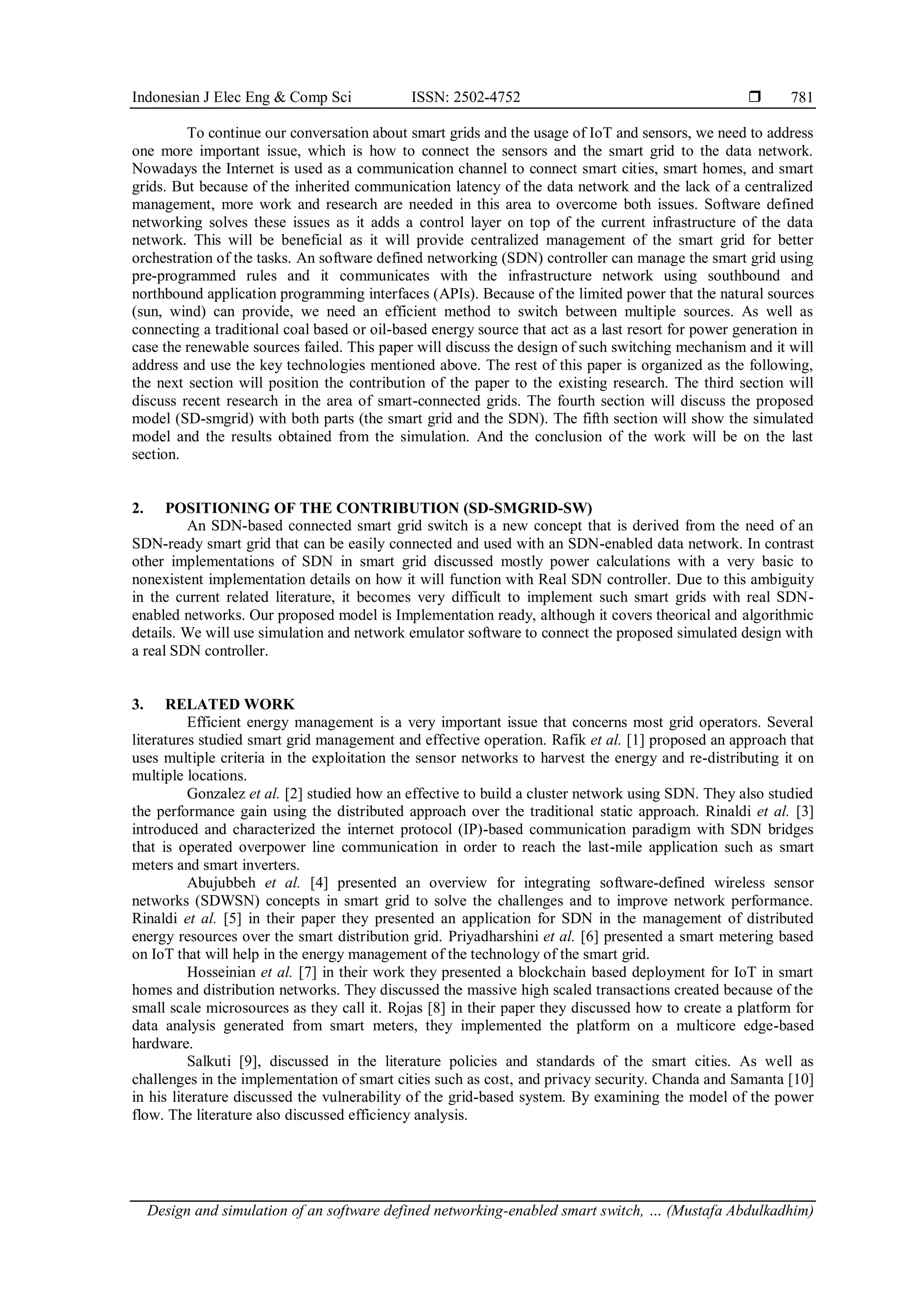 Design And Simulation Of A Software Defined Networkingenabled Smart