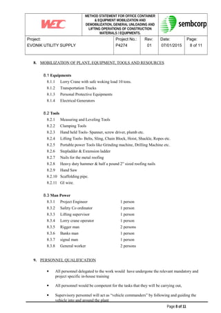 252113184 method-statement-for-office-container-and-equipment ...