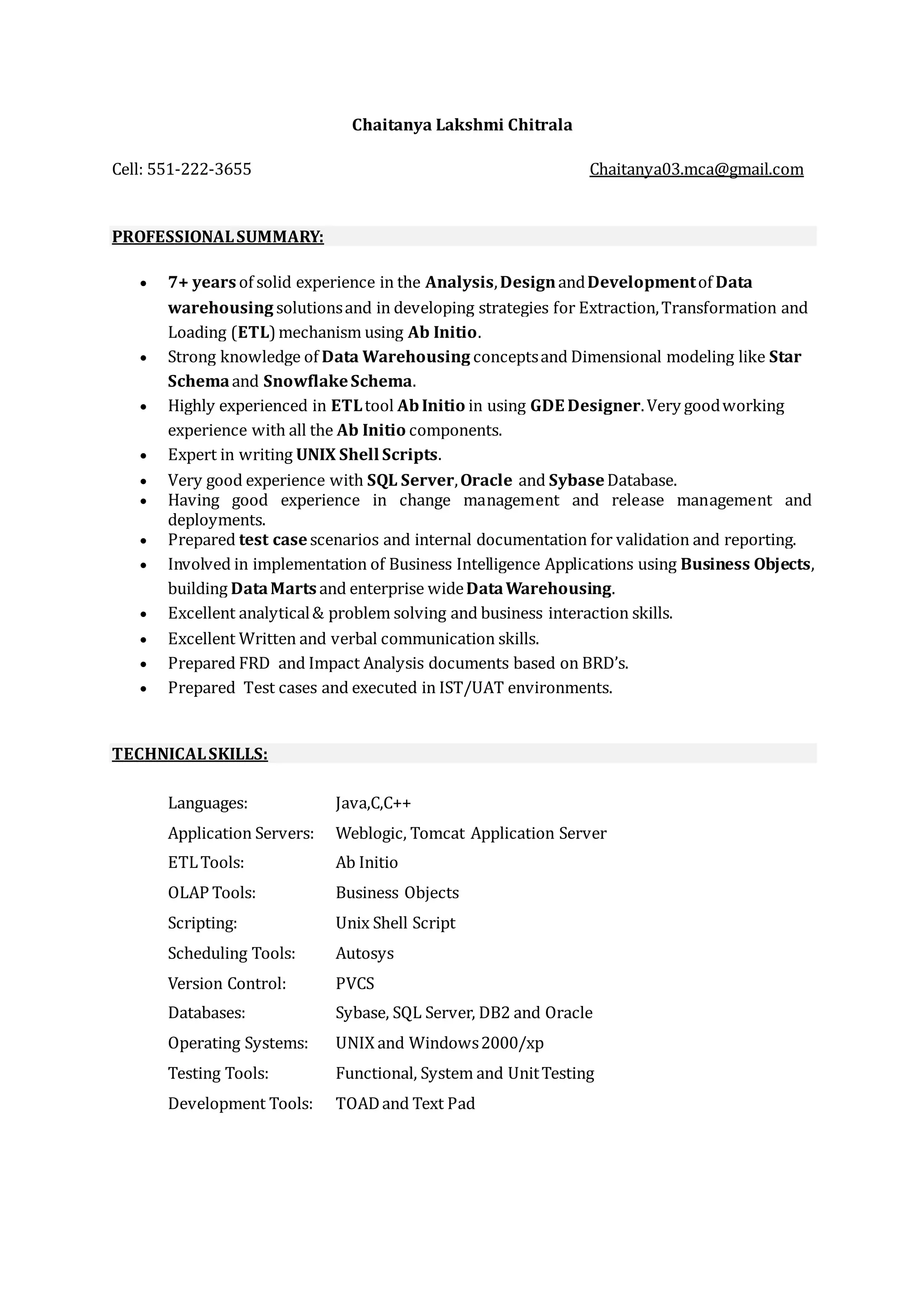 Chaitanya_updated resume | DOCX