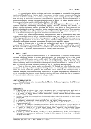 Blended learning model towards vocational students’ learning outcomes ...