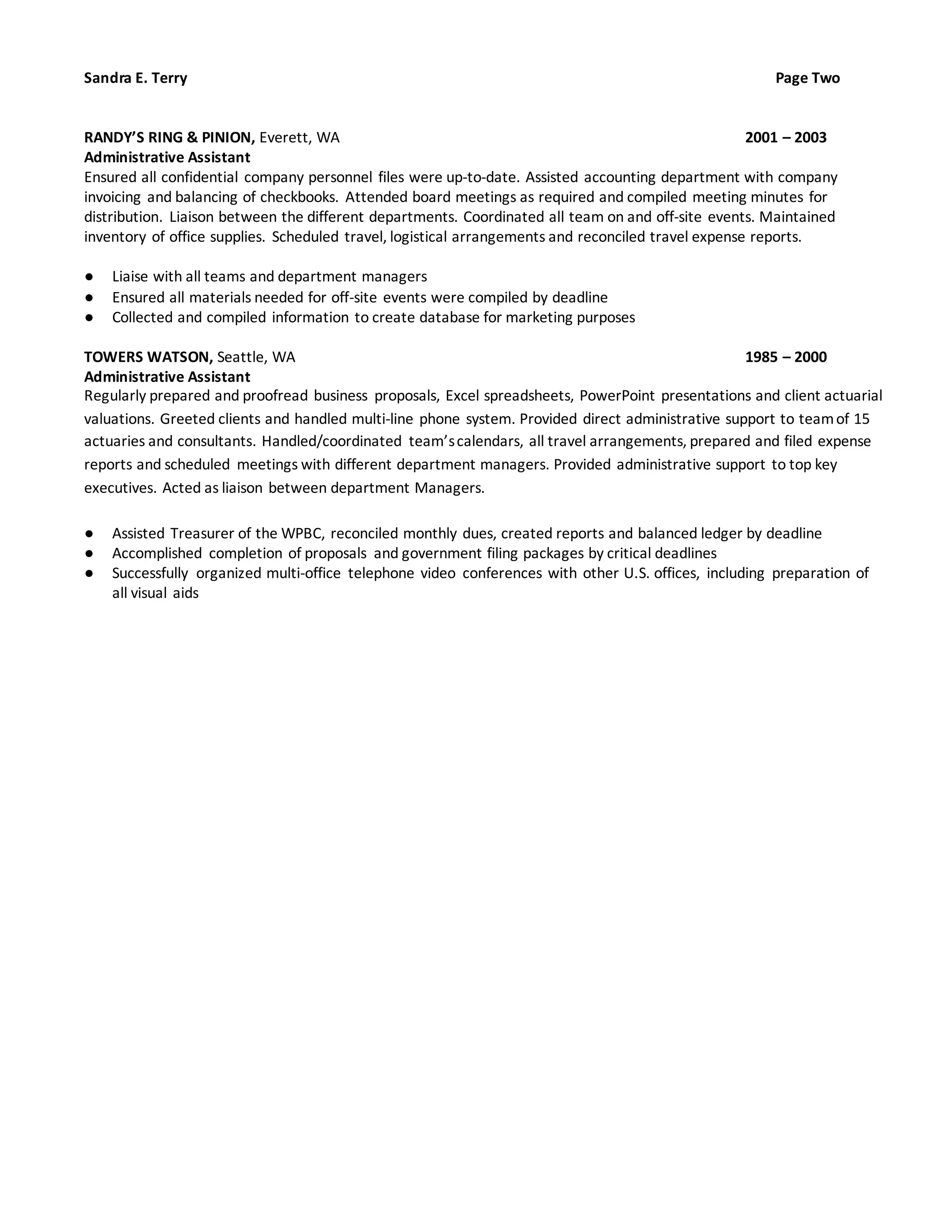 ADMINISTRATIVE RESUME S_TERRY | PDF