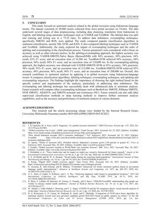 Dealing imbalance dataset problem in sentiment analysis of recession in Indonesia | PDF