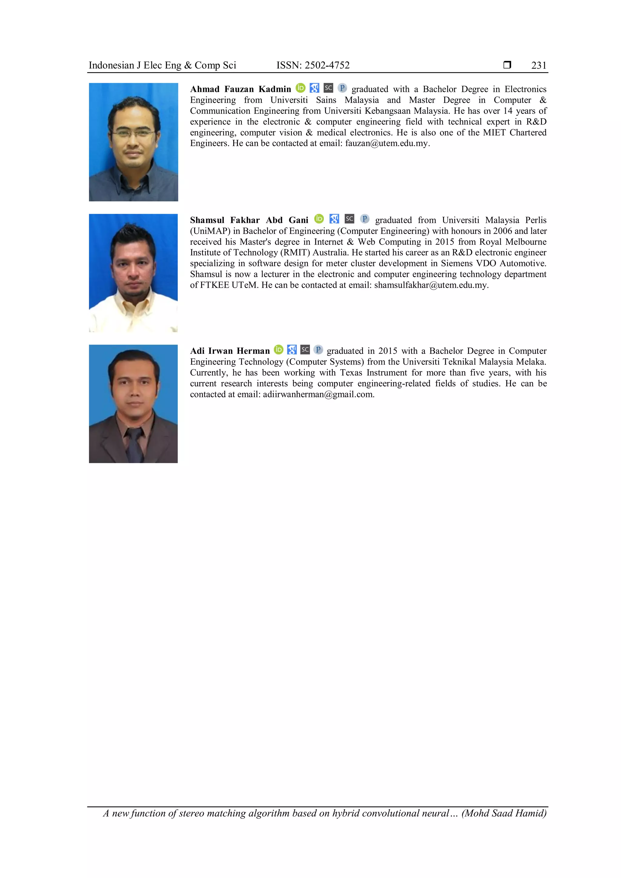 A New Function Of Stereo Matching Algorithm Based On Hybrid Convolutional Neural Network Pdf