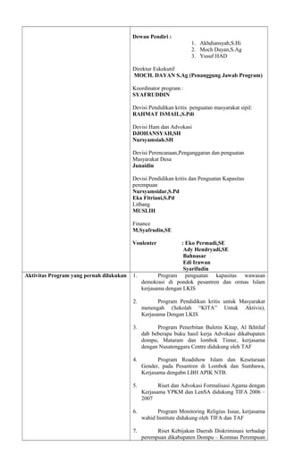 Profile LenSA NTB Baru | PDF