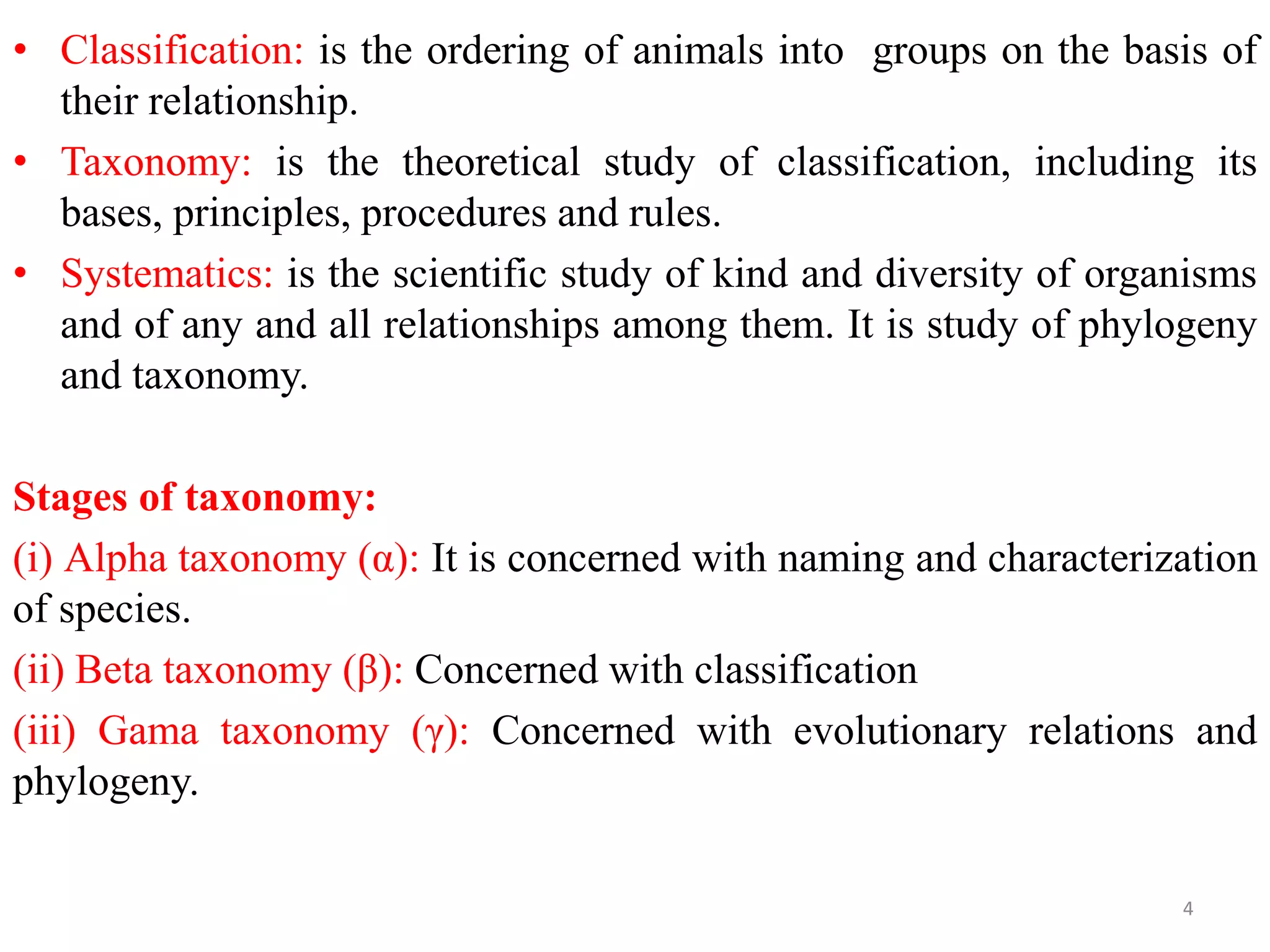 Taxonomy, principles and procedures | PPTX