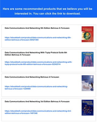 Data Communications And Networking Solution Manual 4th Edition Behrouz Forouzan | PDF