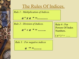 Indices powerpoint presentation to be su | PPT