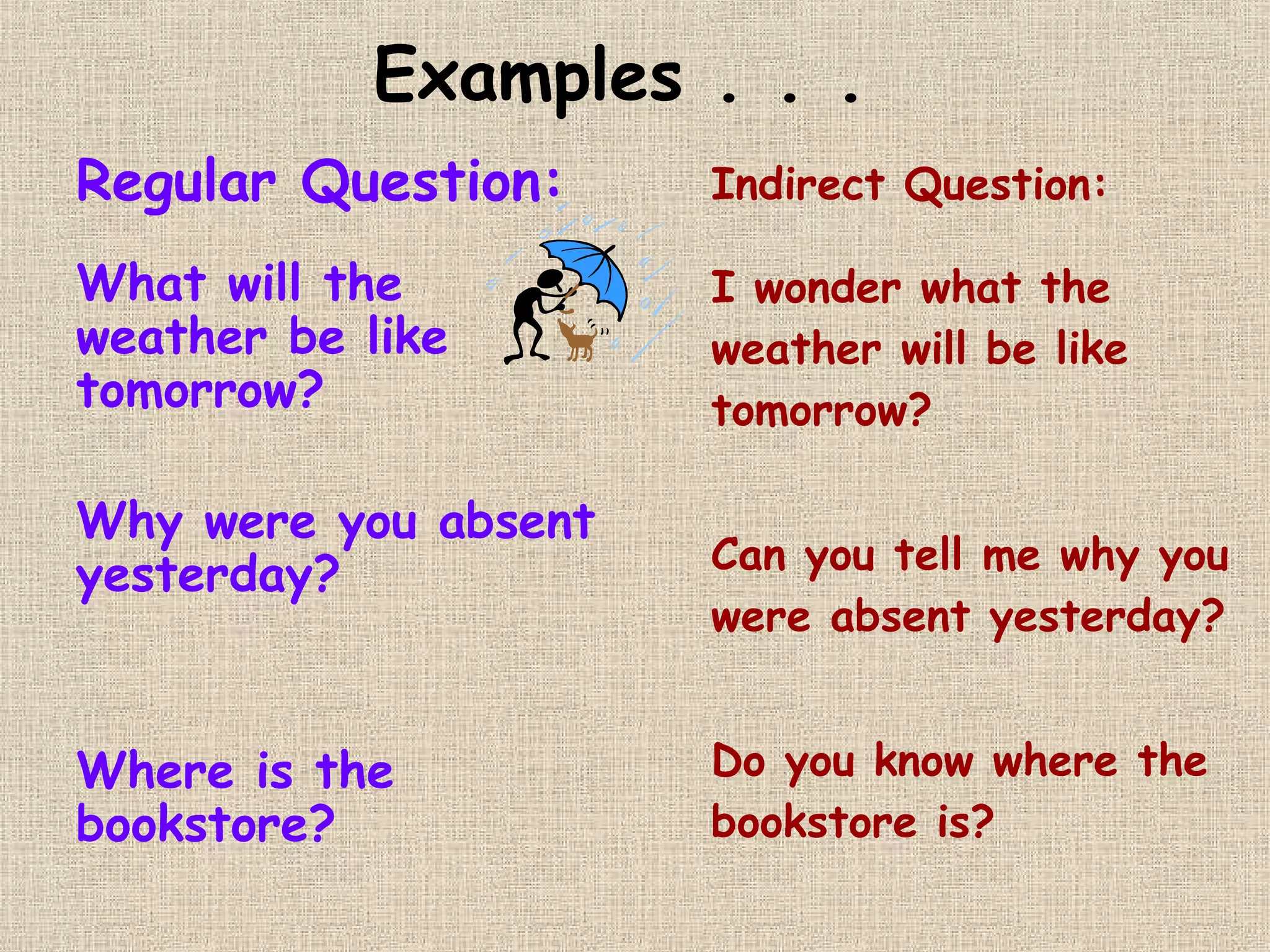 indirect questions | PPT