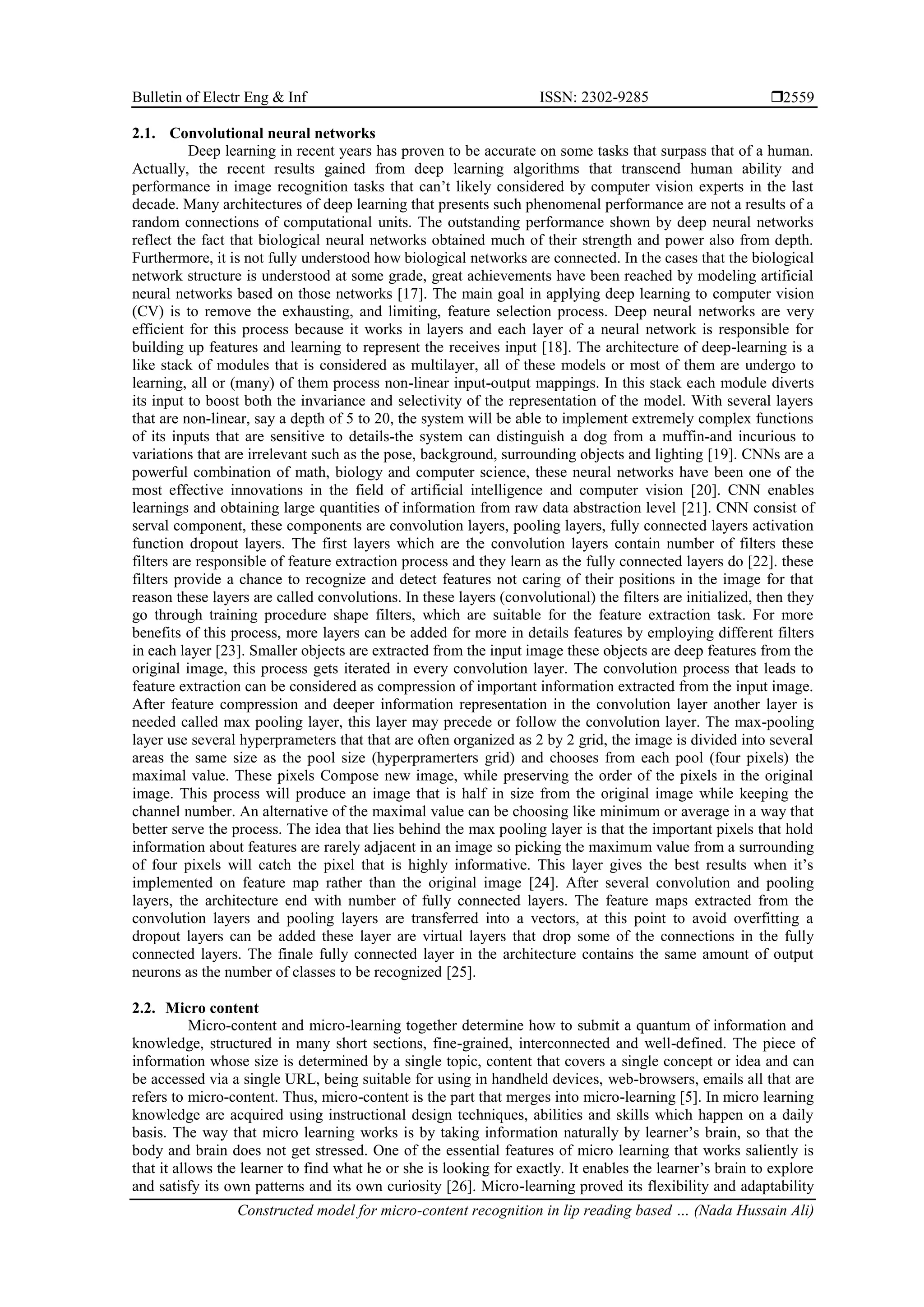 Constructed model for micro-content recognition in lip reading based ...