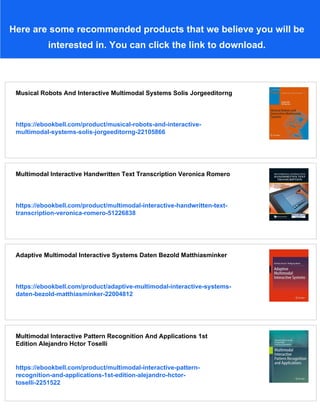 Interactive Multimodal Information Management Andrei Popescubelis Herve Bourlard | PDF