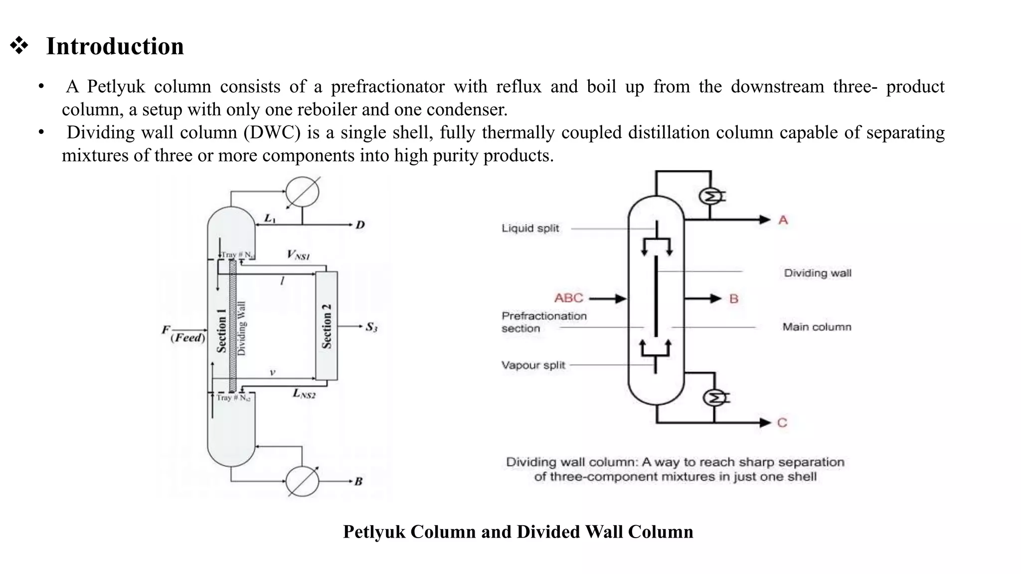Design and Simulation of Divided Wall Column - Design of the Column | PPTX