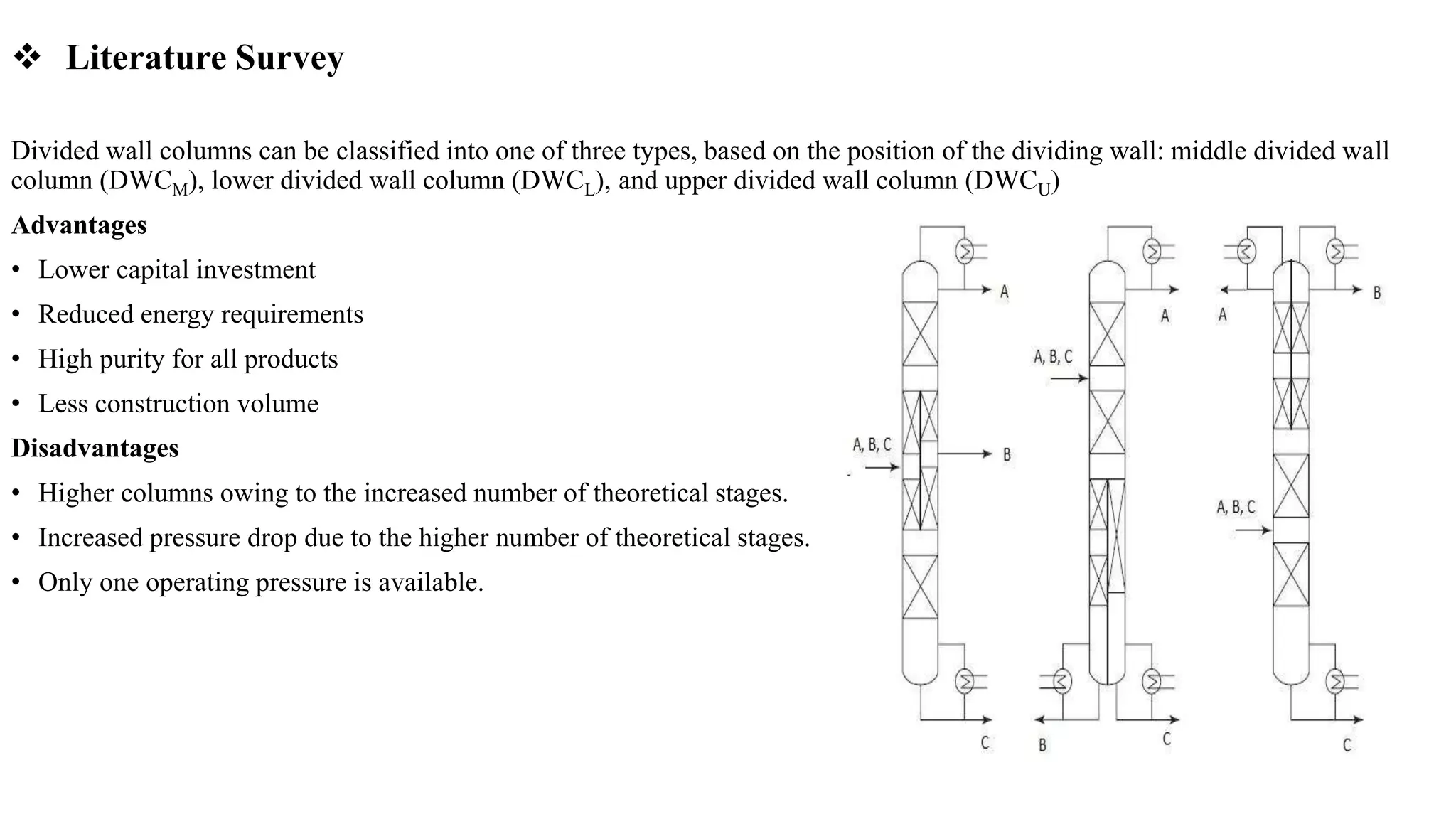 Design and Simulation of Divided Wall Column - Design of the Column | PPTX