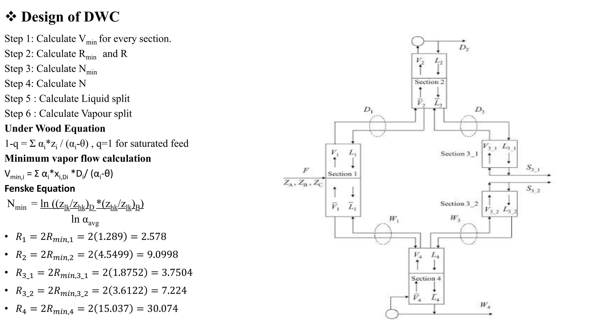 Design and Simulation of Divided Wall Column - Design of the Column | PPTX