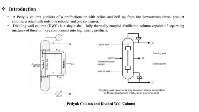 Design and Simulation of Divided Wall Column - Design of the Column | PPTX