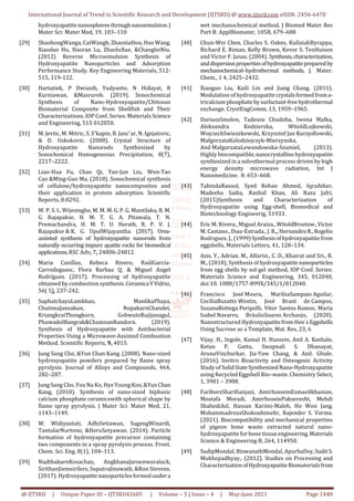 A Review on Nano Hydroxyapatite Fabrication Techniques | PDF