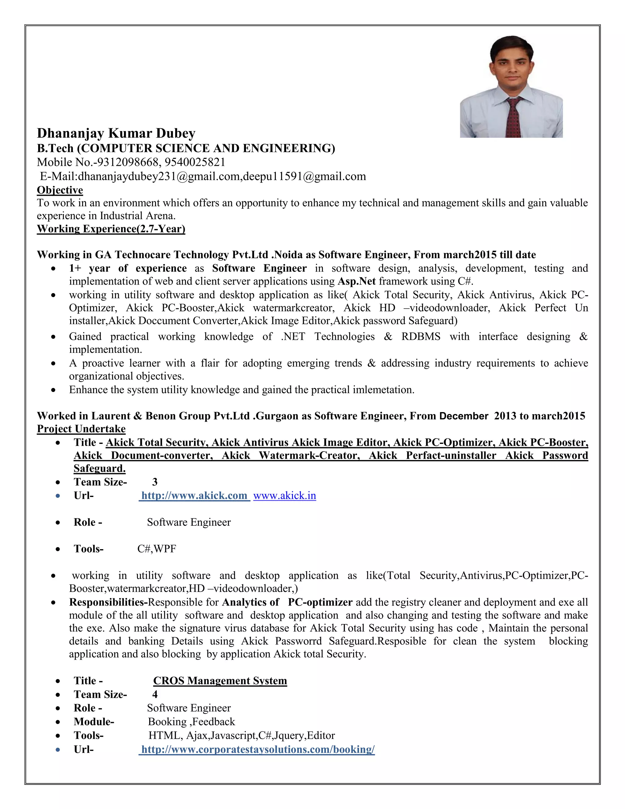 dhananjay_resume | PDF