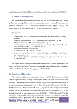 Bender’s Decomposition Method for a Large Two-stage Linear Programming ...