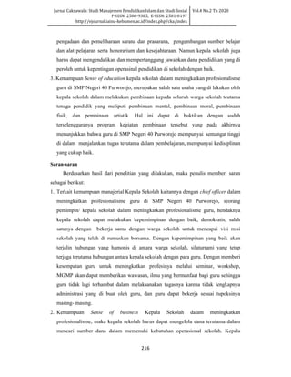 Kepemimpinan kepala sekolah dan peningkatan profesionalisme guru | PDF