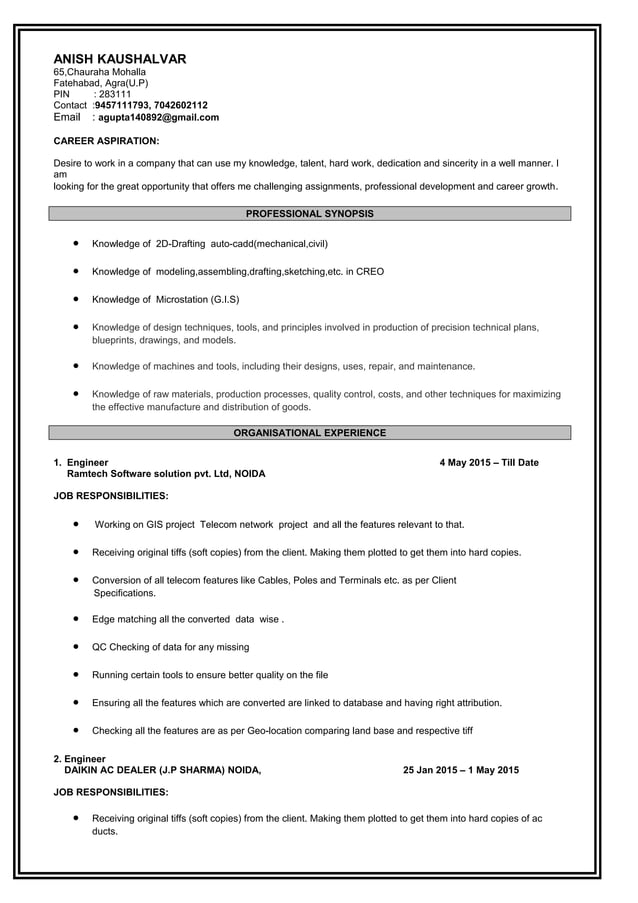 Anish Resume | DOC | Civil Engineering Industry | Industries
