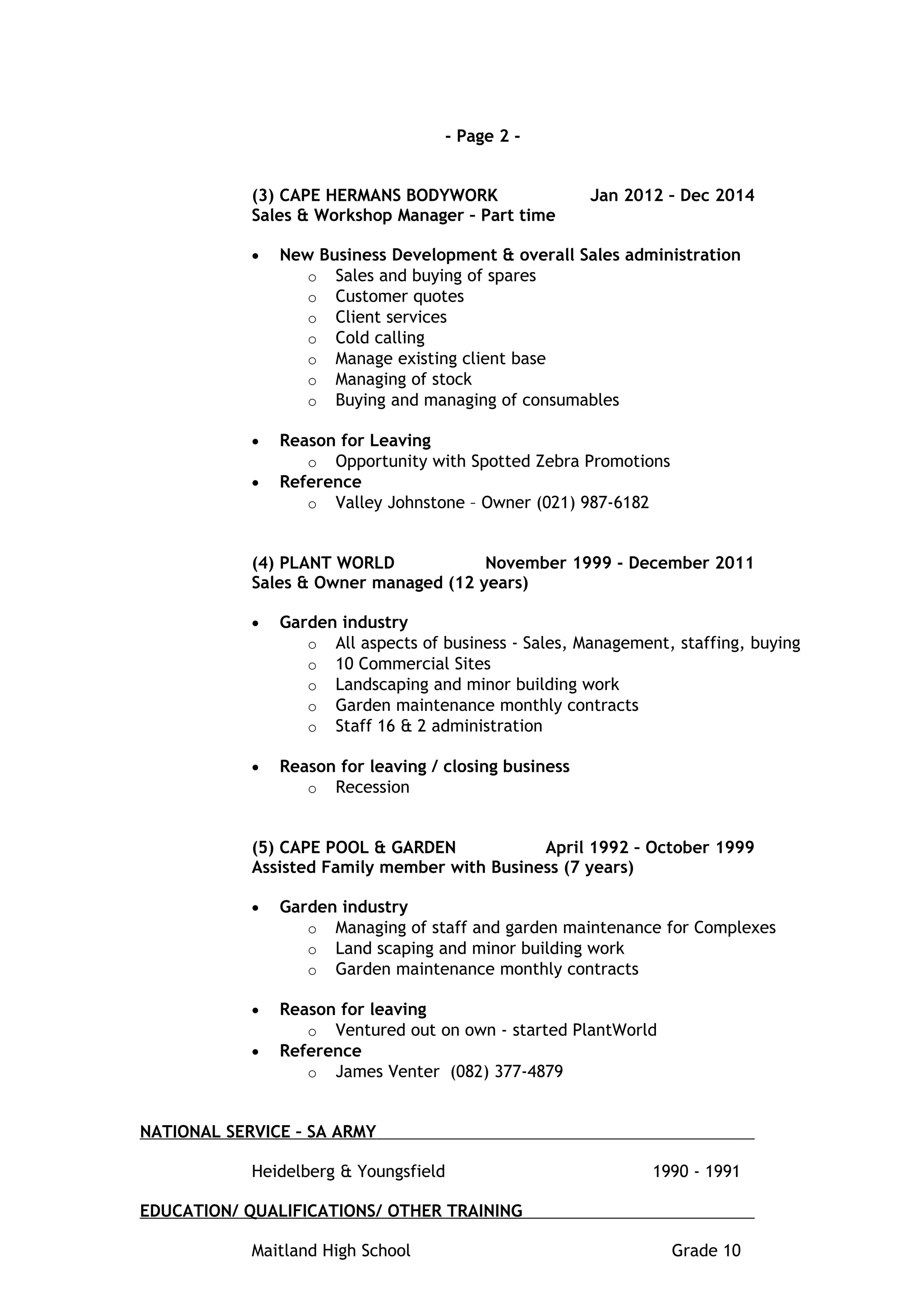 Gerard Schell - Curriculum Vitae | DOC