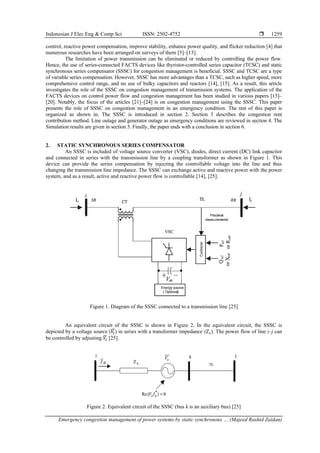 Emergency congestion management of power systems by static synchronous series compensator | PDF