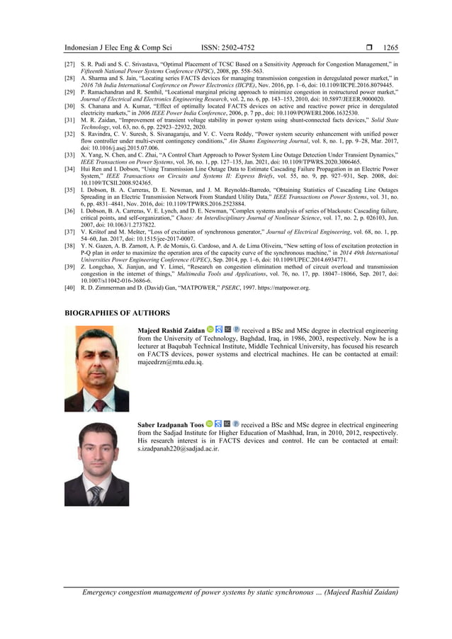 Emergency Congestion Management Of Power Systems By Static Synchronous Series Compensator Pdf