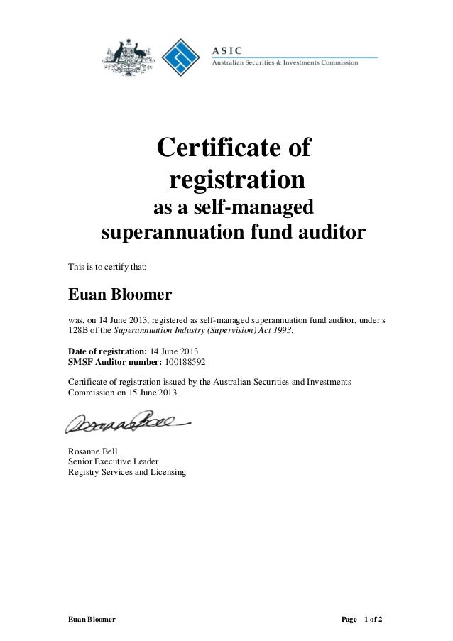 SMSF Auditor Registration