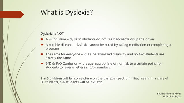Dyslexia & MTA | PPTX | Brain and Nervous System Disorders | Diseases ...