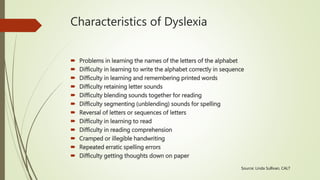Dyslexia & MTA | PPTX