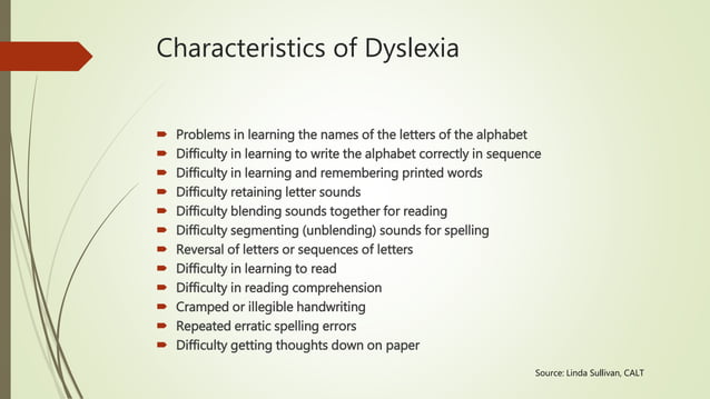 Dyslexia & MTA | PPT