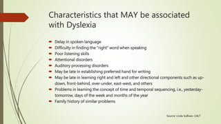 Dyslexia & MTA | PPTX | Brain and Nervous System Disorders | Diseases ...