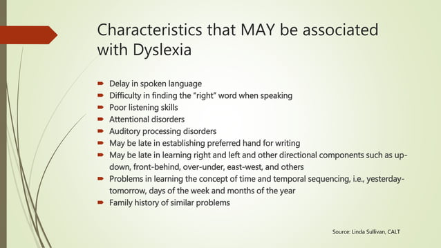 Dyslexia & MTA | PPTX | Brain and Nervous System Disorders | Diseases ...