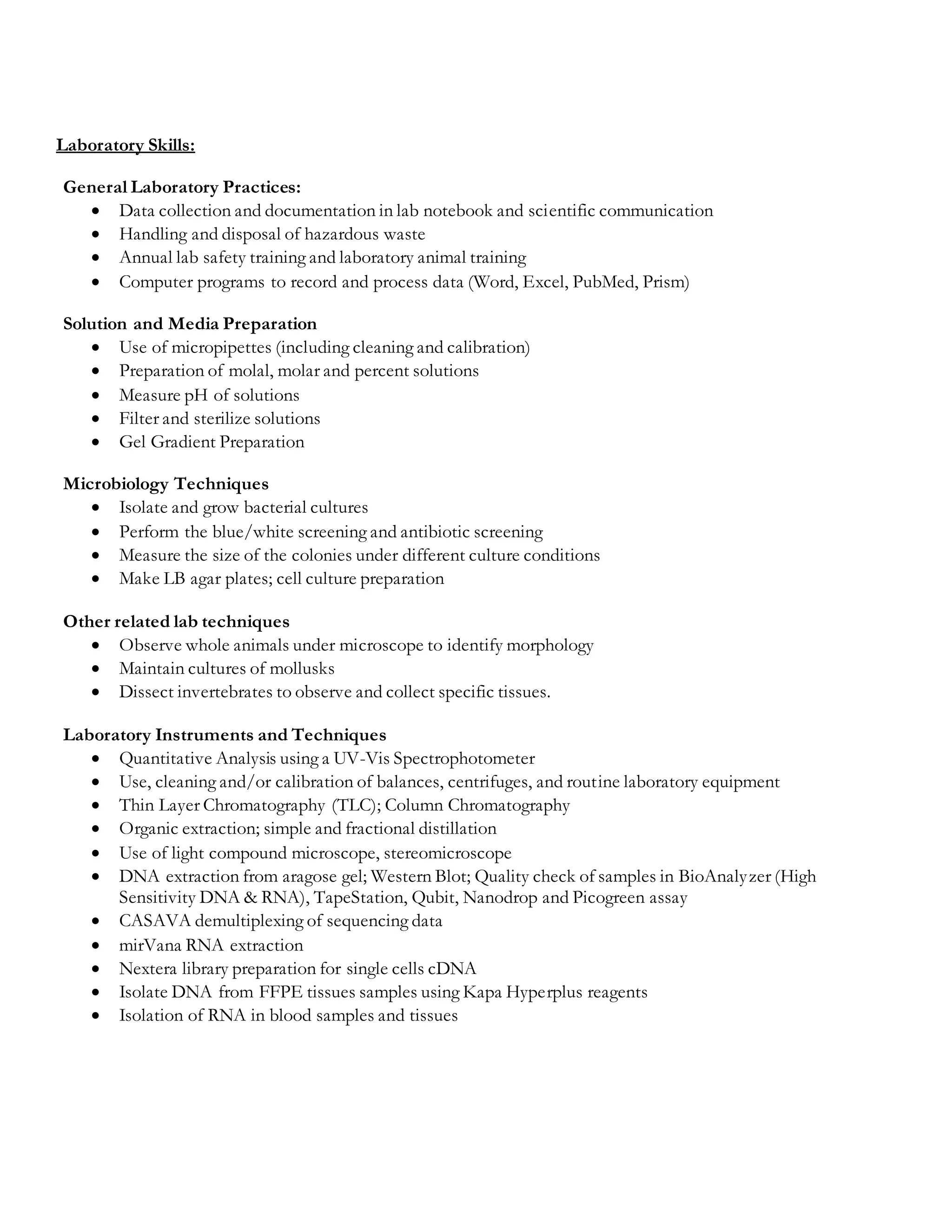Masters CV BMS | DOCX | Genetics | Science
