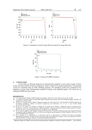 Optimal design of CMOS current mode instrumentation amplifier using bio-inspired method for ...