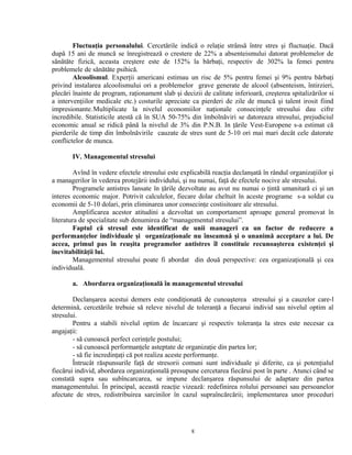 stresul organizational si managementul stresului | DOC