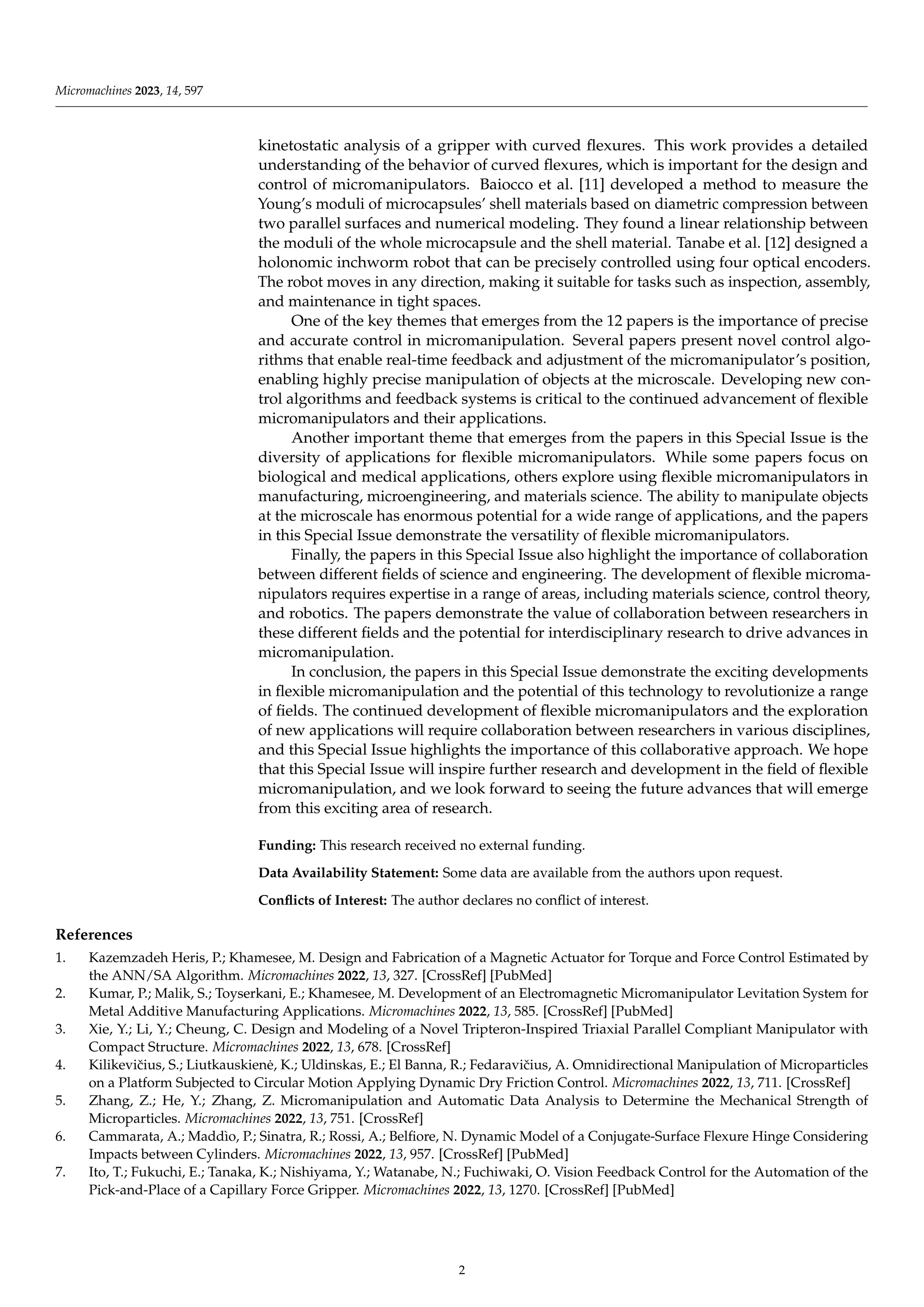 Flexible Micromanipulators And Micromanipulation Alessandro Cammarata | PDF