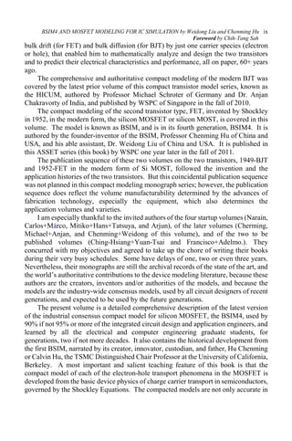 Bsim4 And Mosfet Modeling For Ic Simulation Hu Chenming Liu Weidong | PDF