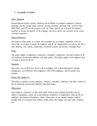 policies and prosedures For JK Air Finished | DOCX | Business ...