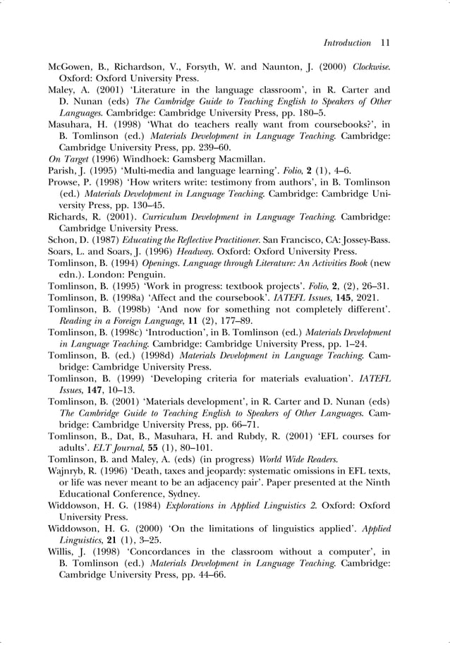 Developing Materials For Language Teaching Brian Tomlinson Editor | PDF