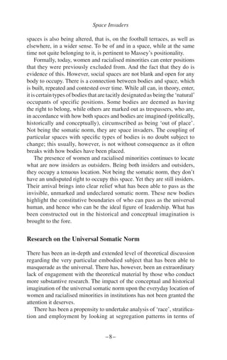 Space Invaders Race Gender And Bodies Out Of Place Nirmal Puwar | PDF
