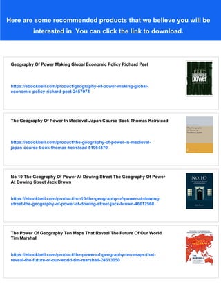 Geography Of Power Making Global Economic Policy Richard Peet | PDF