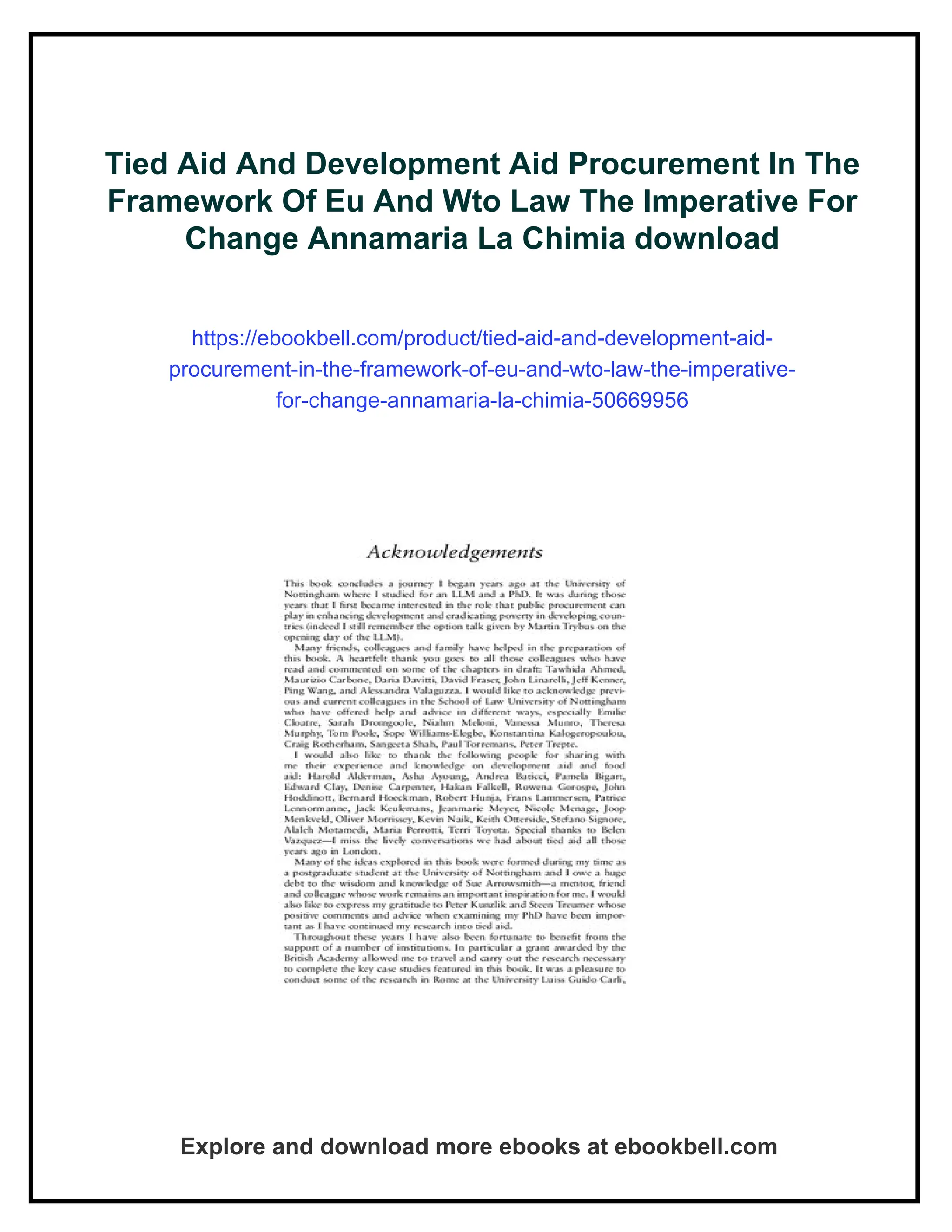Tied Aid And Development Aid Procurement In The Framework Of Eu And Wto ...