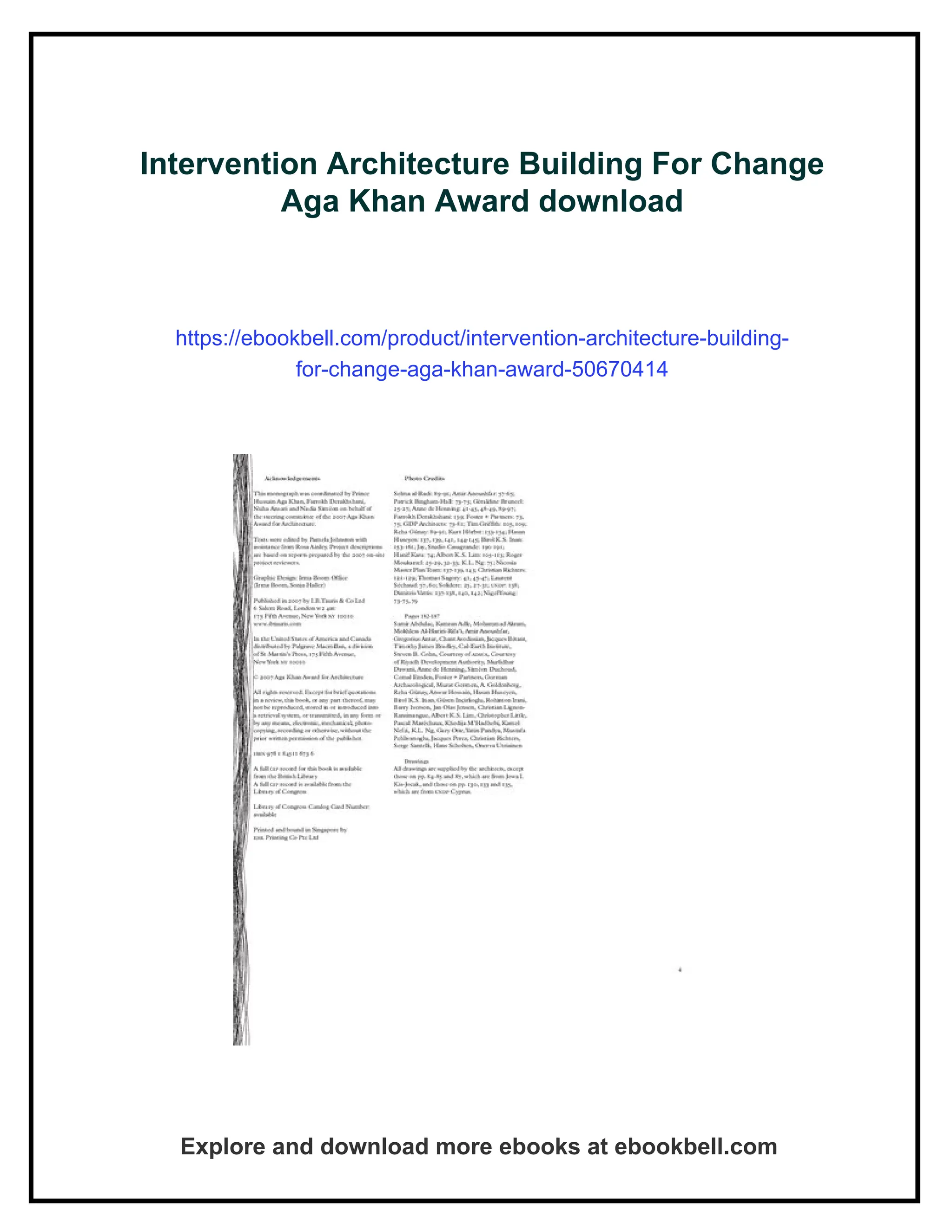 Intervention Architecture Building For Change Aga Khan Award | PDF