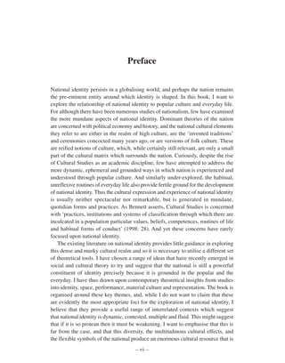 National Identity Popular Culture And Everyday Life Tim Edensor | PDF