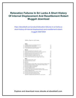 Relocation Failures In Sri Lanka A Short History Of Internal ...