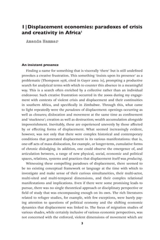 Displacement Economies In Africa Amanda Hammar | PDF