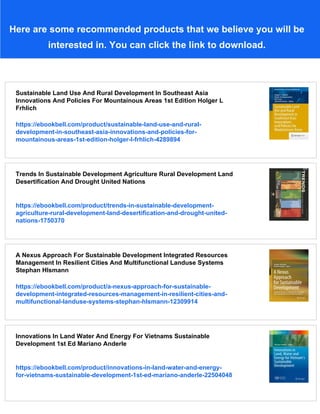 Land And Sustainable Development In Africa The Green Revolution Kojo ...