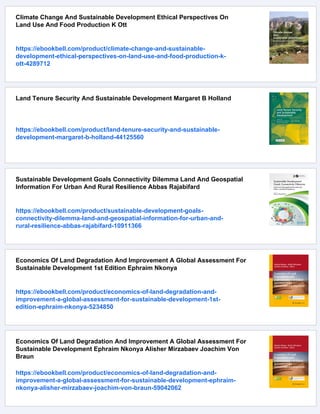 Land And Sustainable Development In Africa The Green Revolution Kojo ...