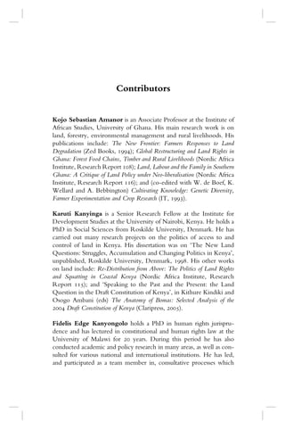 Land And Sustainable Development In Africa The Green Revolution Kojo ...